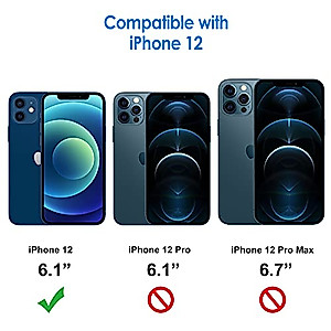 JETech Privacy Screen Protector for iPhone 12 6.1-Inch with Camera Lens Protector (Not for iPhone 12 Pro), Anti Spy Tempered Glass Film, 2-Pack Each
