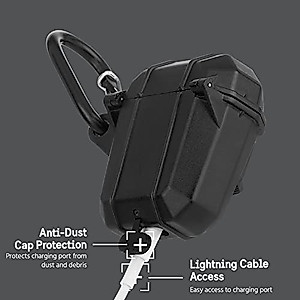 PELICAN - Marine Series Case - Compatible with AirPods 1-2 - Waterproof - Military Drop Protection - Black