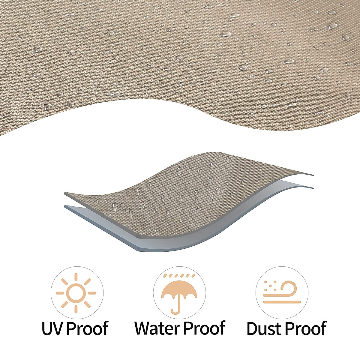 BALI OUTDOORS 42 Inch Rectangle Patio Fire Pit Table Cover, Heavy Duty, Waterproof and Weather Resistant Oxford Fabric Cover, Brown