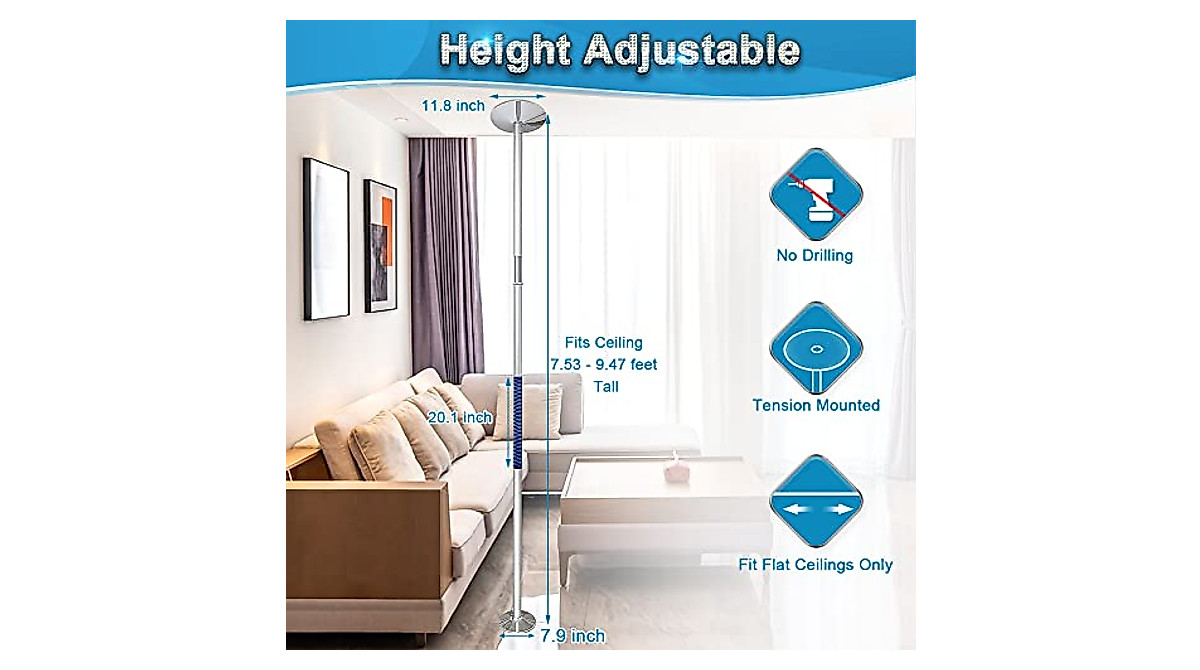 Security Floor to Ceiling Grab Bar for Elderly | Safe Mobility Support