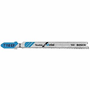 BOSCH T118EF100 100-Piece 3-5/8 In. 11-18 TPI Flexible for Metal T-Shank Jig Saw Blades