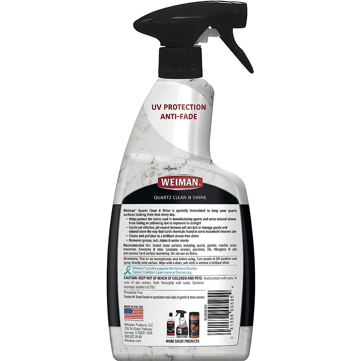 Weiman Quartz Countertop Cleaner and Polish - 24 Ounce with Microfiber Cloth - Clean and Shine Your Quartz Countertops Islands and Stone Surfaces with UV Protection