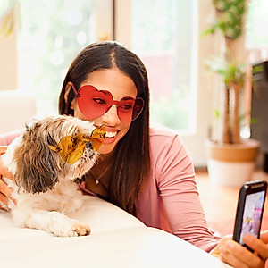 JFTOWN 8 Pairs Heart Shape Rimless Valentines Sunglasses Candy Color Frameless One Piece Love Glasses for Women Party Favor (Red)