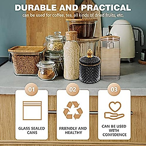 Homoyoyo Jewelry Box Crystal Diamond Faceted Jar with Lid Glass Apothecary Jars Holder Home Decorative Storage Container Bathroom Canisters Vanity Organizer for Decoration Wedding Candy Storage Box