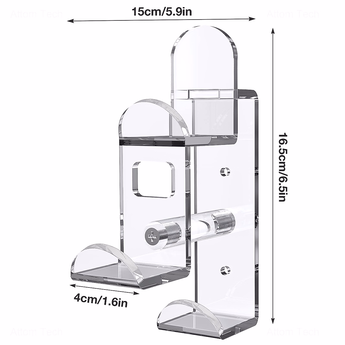 NiHome Clear Acrylic Game Controller Wall Hanger Stand, Dual Gamepad Controller & Headphone Hanger Holder for Xbox PS5 PS4 PS3 Switch, Wall Mount Stand Organizer for Gaming Accessories