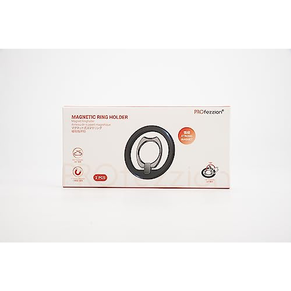 [2 Pack] Magnetic Ring Holder for Magsafe Phone: Metal Zinc Alloy 17pcs Magnets Finger Grip Stand Kickstand Work with Magnetic Car Mount for iPhone 14 13 12 Plus Max Mag Safe Case Accessories