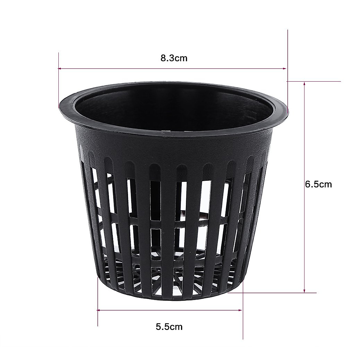10Pack Net Pots 2.5 Inch Garden Plastic Slotted Mesh Net Cups Orchids Pots Mesh Baskets Hydroponics Supplies Cups Heavy Duty Plant Nursery Basket Planting Basket Cup with Wide Lip Design(Black)
