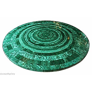 42 x 42 Inches Round Shape Marble Dining Table Top Gemstone Overlay Work Beautiful Table for Restaurant and Hotel Decor