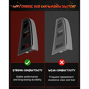 cciyu Light Gray and Black Window Switch Bezel Front Left Drivers Side Replacement Fits for Chevy Silverado 1500 2500 3500 2004-2006 for GMC Sierra 1500 2500 3500 2004-2006 Replace 89045124