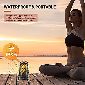 MOFOKEAY Outdoor Bluetooth Speakers Waterproof - 2 Pack Wireless Torch Atmosphere Speakers with Stake & Hook, Sync Up to 100 Speakers, BT 5.3 Portable Speaker for Patio Camp Party, Gifts for Men Women