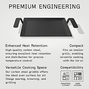 Made In Cookware - Carbon Steel Half Griddle - (Like Cast Iron, but Better) - Professional Cookware - Crafted in Sweden - Induction Compatible