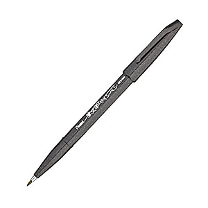 Pentel Arts Sign Pen Touch, Fude Brush Tip, Black Ink , Box of 12 (SES15-NA)