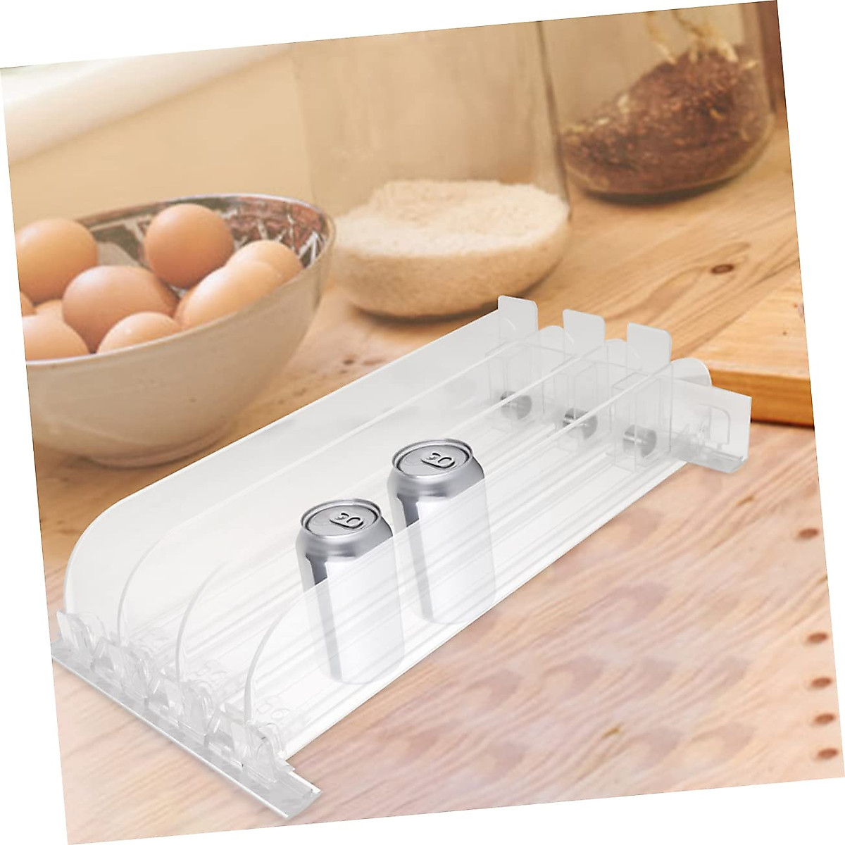 CAXUSD Bottle Sliding Organizer 1 Set Shelf Pusher White 35c Drinks Showcase Shop Drink Pusher Machine