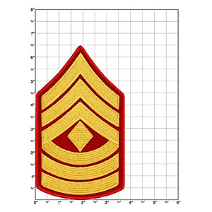 United States Marine Corps USMC Chevron Gold Embroidered on red 1st SGT 1st Sergeant
