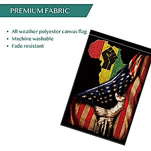 AVOIN Black Pride African American US Flag Garden Flag Vertical Double Sized, Juneteenth Independence Day Freedom Yard Outdoor Decoration 12.5 x 18 Inch