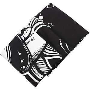 Ftuency Sun and Moon Tapestry Black and White Tapestries Mystic Burning Sun with Star Wall Hanging decor for Bedroom(94.5" W x 70.9" L)