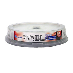 Smartbuy 40-disc 50gb 6X Blu-ray Bd-r Dl Dual Layer Double Layer White Inkjet Hub Printable Blank Data Video Recordable Media Disc with Cakebox/Spindle Packing