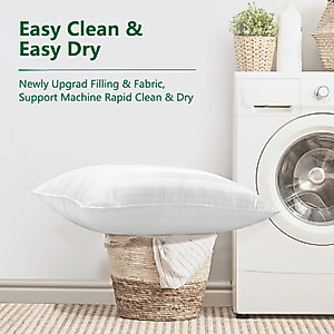 COZSINOOR Queen Size Cooling Bed Pillows for Sleeping: Hotel Quality, Set of 2 - Down Alternative Microfiber Filled for Back, Stomach, Side Sleepers, Breathable, and Skin-Friendly