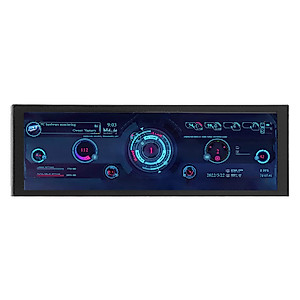 EBTOOLS PC CPU Data Monitor, 7.9 Inch IPS Screen, Customizable Theme Editor, Rotatable, Auto Off, USB Power, Dimmable Computer Temp Monitor, for CPU GPU RAM