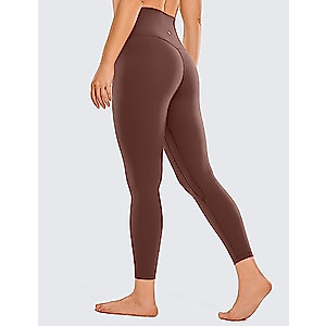 CRZ YOGA Womens Brushed Naked Feeling Workout Leggings 25" - High Waisted Gym Compression Tummy Control Yoga Pants Taupe Medium