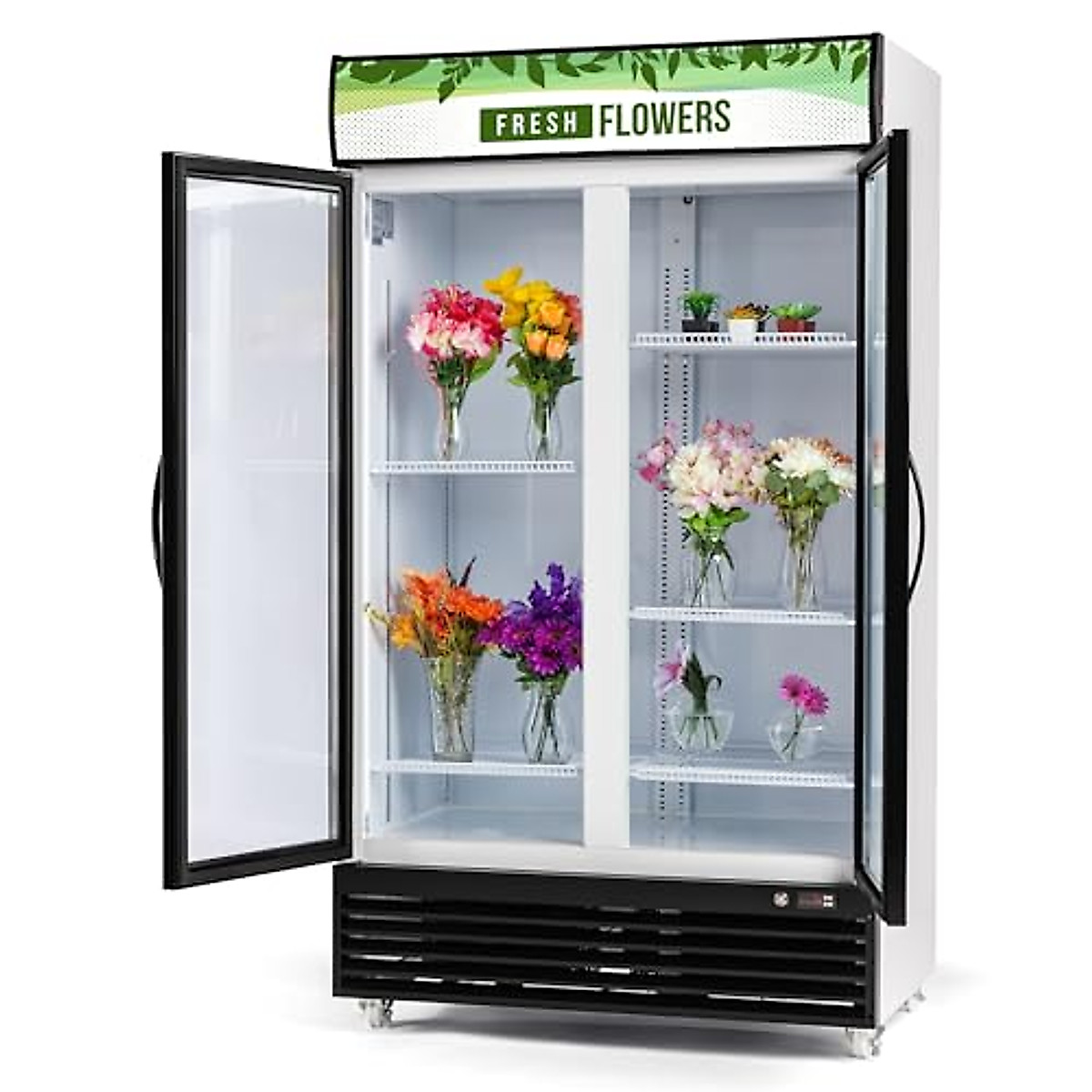 Procool Refrigeration Glass 2 Door Floral Display Cooler "Fresh Flowers" Design; 35 Cubic Ft., 45" Wide