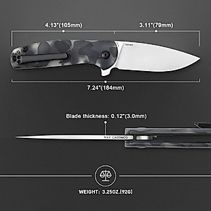 Kizer Folding Pocket Knife, 3.11 Inches S35VN Steel Blade Raffir Handle EDC Knife, Assisted Folder Opening with Flipper, Utility Knife for Men Women, Gemini Ki3471A2