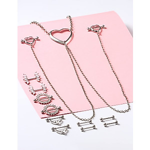 Vqoxaggi 14G Nipple Rings for Women Surgical Steel VXG0002 0