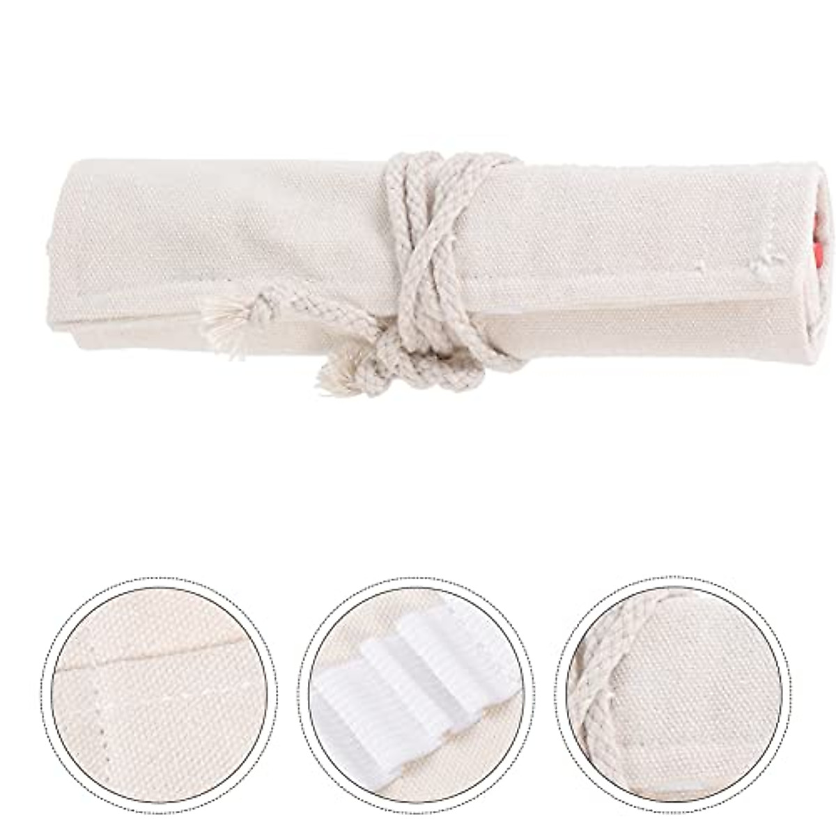 NUOBESTY Handmade Canvas Pencil Wrap 12 Lots Pencil Wrap Case Pen Paint Brush Storage Pouch Roll Up Case Large Capacity Pencil Bag for School Office Home Artist Student