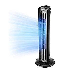 PELONIS 30 Inch Oscillating Tower Fan with 3 Speed Settings and Auto-off Timer, Standing Fan PFT28A2BBB, Black