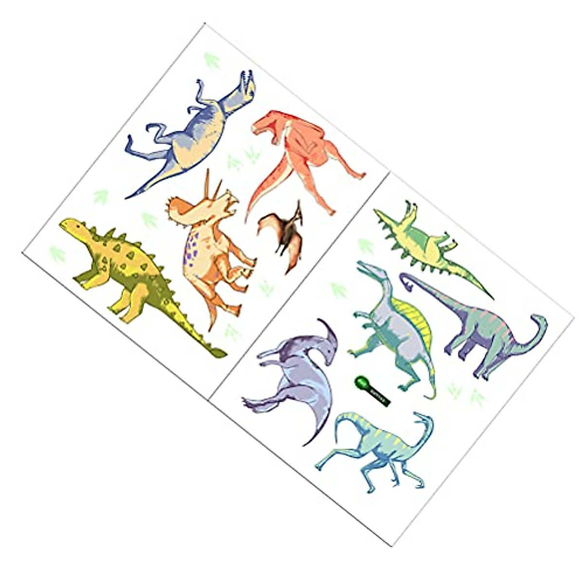 2 Sheets Luminous Cartoon Dinosaur Wall Stickers Room Bedroom Sticker for Home/Wall/Kitchen/Room Decor
