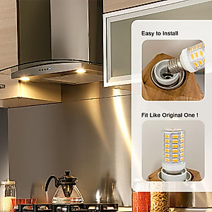 Kei d28k 4w Kel2812 Freezer Bulb Kei d28m kel 2815 ac100-265v 3.8w Refrigerator Light Bulb, E17 Intermediate Base LED Bulb Fit for Kenmore Refrigerator, Microwave Range Hood Bulb, 6W 3000K, 2 Pack