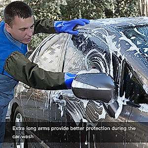 MUMUKE Extra-long 28" Rubber Gloves, RubberGloves,waterproofing long rubber gloves heavy ，dutyaquarium gloves