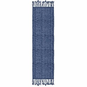 100% Cotton Table Runner for Dining Room Tables Rectangle Two Tone Woven Fabric 72" x 13" Soft Durable Table Runner, Dark Blue