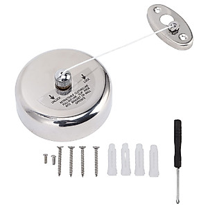 Indoor Retractable Clothesline 304 Stainless Steel - Space Saving Laundry Line with 9ft/2.8m Nylon Cord for Drying Clothes