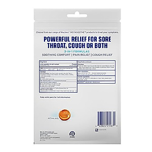 Mucinex Instasoothe Sore Throat Relief Drops, Sore Throat Lozenges, Sore Throat Medicine with Hexylresorcinol, Cough Drops Alternative, Honey & Echinacea Flavor Medicated Numbing Throat Drops, 40 ct