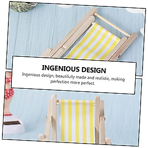 Homoyoyo 2pcs Deck Chair Model Mini Folding Chair Decorative Outdoor Decor Outdoor Tables and Chairs Mini Deck Chair Mini Foldable Recliner Mini Furniture Simulation Recliner Model Green
