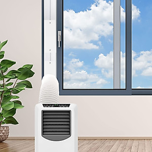 GNILLKO Portable Air Conditioner AC Window Kit with 5.9" Exhaust Hose & Coupler, Adjustable Window Seal Kit Plate for AC Unit, Portable AC Window Vent Kit for Sliding Horizontal & Vertical Window