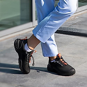 HISEA Women's Non-Slip Work Shoes Slip Resistant Nurse Food Service Restaurant Work Shoes Comfort Lightweight Casual Sneakers 7.5 Black