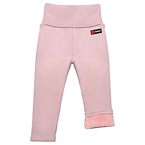 HYXFJITS Baby Girl Boy Winter Warm High Waist Sweatpants Toddler Cotton Active Elastic Pants Fleece Lined