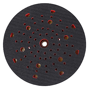 6 Inch(150mm) Sanding Pad Bosch RSM6045 Replacement Pad Dust-Free Medium Hook and Loop Multi-Hole Back-up Grinding Plate Red, Rplace Bosch GET75-6 Dual-Mode Random Orbit Sander Accessories, Pack of 1