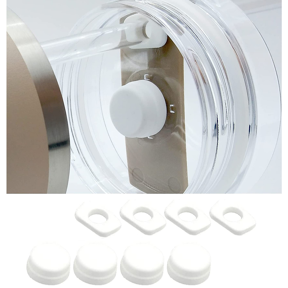 Spill Stopper Silicone for Stanley 40oz|30 oz Tumbler with Handle, Compatible with Quencher H2.0 Flowstate Tumbler 40oz/30oz Stanley Cup Accessories Stanley Spill Stopper 8pcs