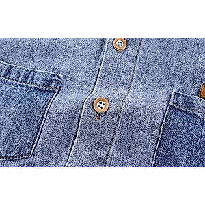 Hresadio Baby Boys Girls Denim shirt Kids Toddler Button Down Jeans Jacket Top Coat Outerwear(Blue 3-4T)