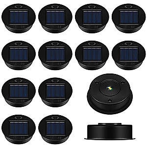 12 Pack Replacement Solar Light Parts Solar Light Replacement Tops Waterproof LED Solar Panel Lantern Lid Light Outdoor Solar Light Replacement Top Kit for Hanging Lanterns Patio Decor (2.76 in)