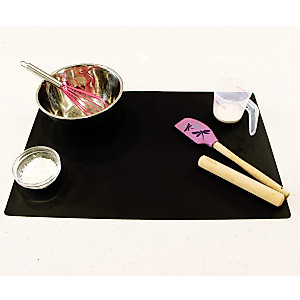 Webake Extra Large Silicone Mat For Countertop, Multipurpose Nonstick Heat Resistant Mat 23.6" x 15.7" for Baking, Rolling Dough, Fondant, Resin Expoxy, Craft, Jewerly (Black)