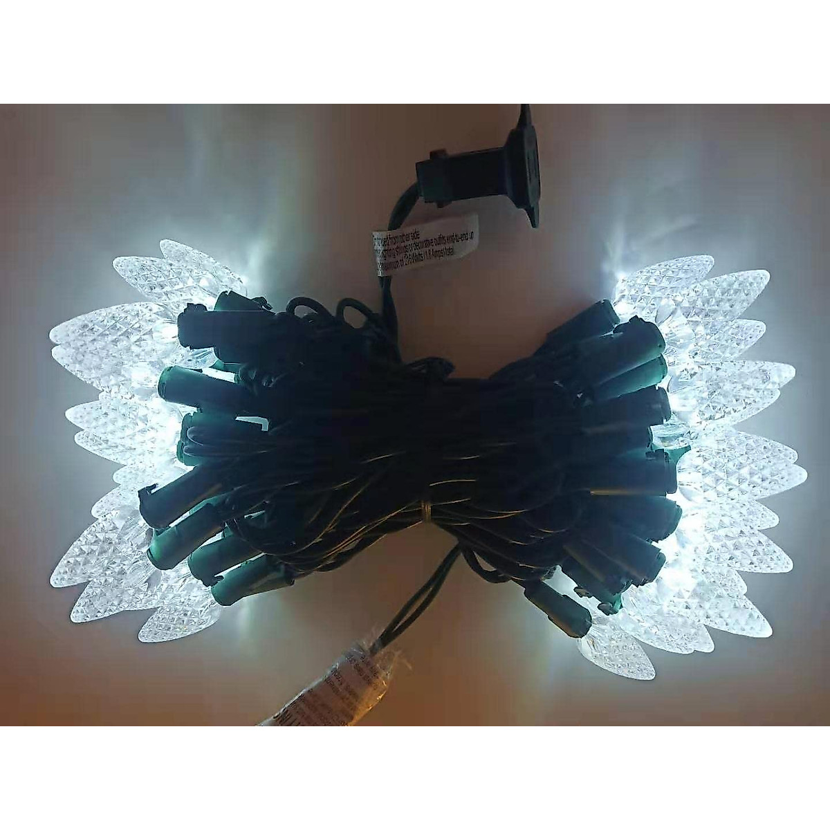 FY LTD Strawberry 18 ft 2pcs*LED50 Cool White Christmas Light String C6 Lighting Christmas Tree Decoration Court Garden Decoration Party Indoor and Outdoor Decoration (2, Cool White)