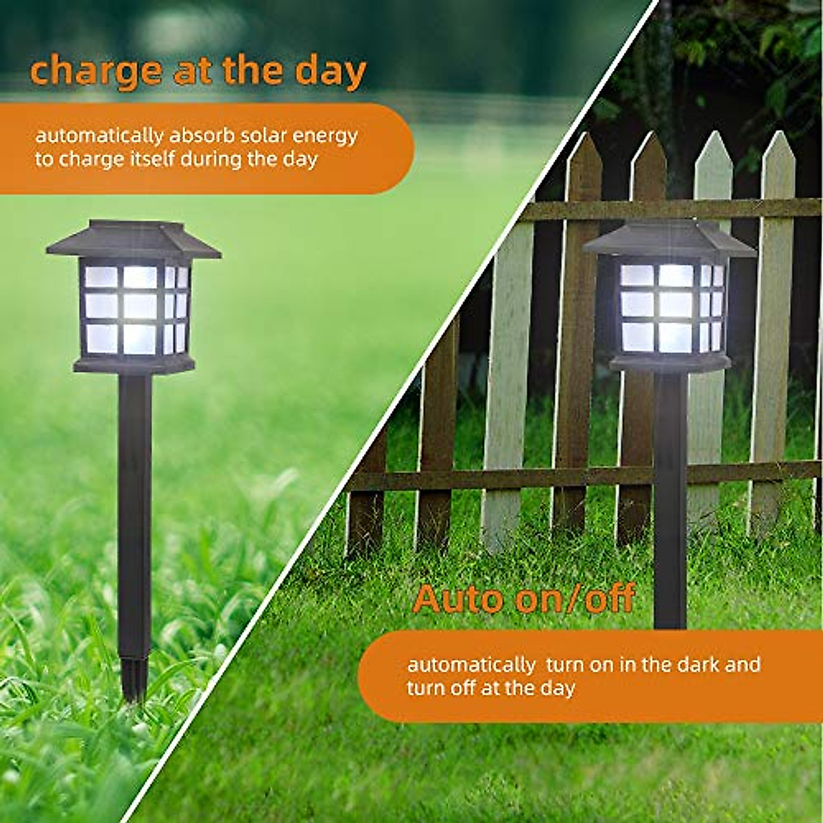 6pcs White LED Solar Lantern Torch Light Garden Landscape Lighting