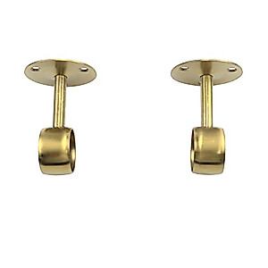 Coshar 4 PCS 1-1/2 Inch(38mm) Dia. Heavy Duty Stainless Steel Shower Curtain Closet Curtain Rod Holder Ceiling-Mounted & Wall-Mounted Bracket Closet Pole Flange Sockets Drapery Rods Supports - Gold