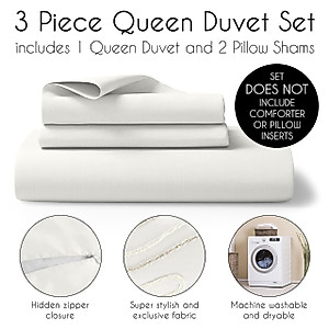 Sweet Jojo Designs Boho Tufted Swirl Queen Duvet Cover Bedding Set Full Size Bed Comforter Case Shams 3pc - Neutral Ivory Taupe Bohemian Pattern Geometric Cream Off White Abstract Unisex