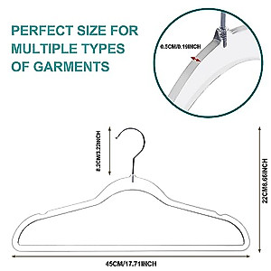 Quality Hangers Clear Plastic Hangers for Clothes | 50 Pack - Heavy Duty Hangers Space Saving Crystal Clear Acrylic Hangers | 360 Degree Swivel Hook and Notches | 17.5 Inch (Clear, 50)