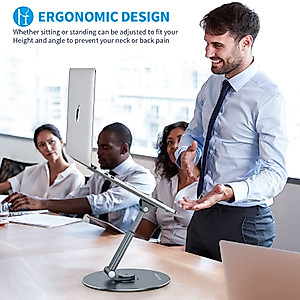 SmartDevil Laptop Stand for Desk, Adjustable Height to 20'', Computer Stand for Laptop, Laptop Riser with 360 Rotating Base, Portable Laptop Holder for MacBook Air Pro, All Laptops up to 17 inches